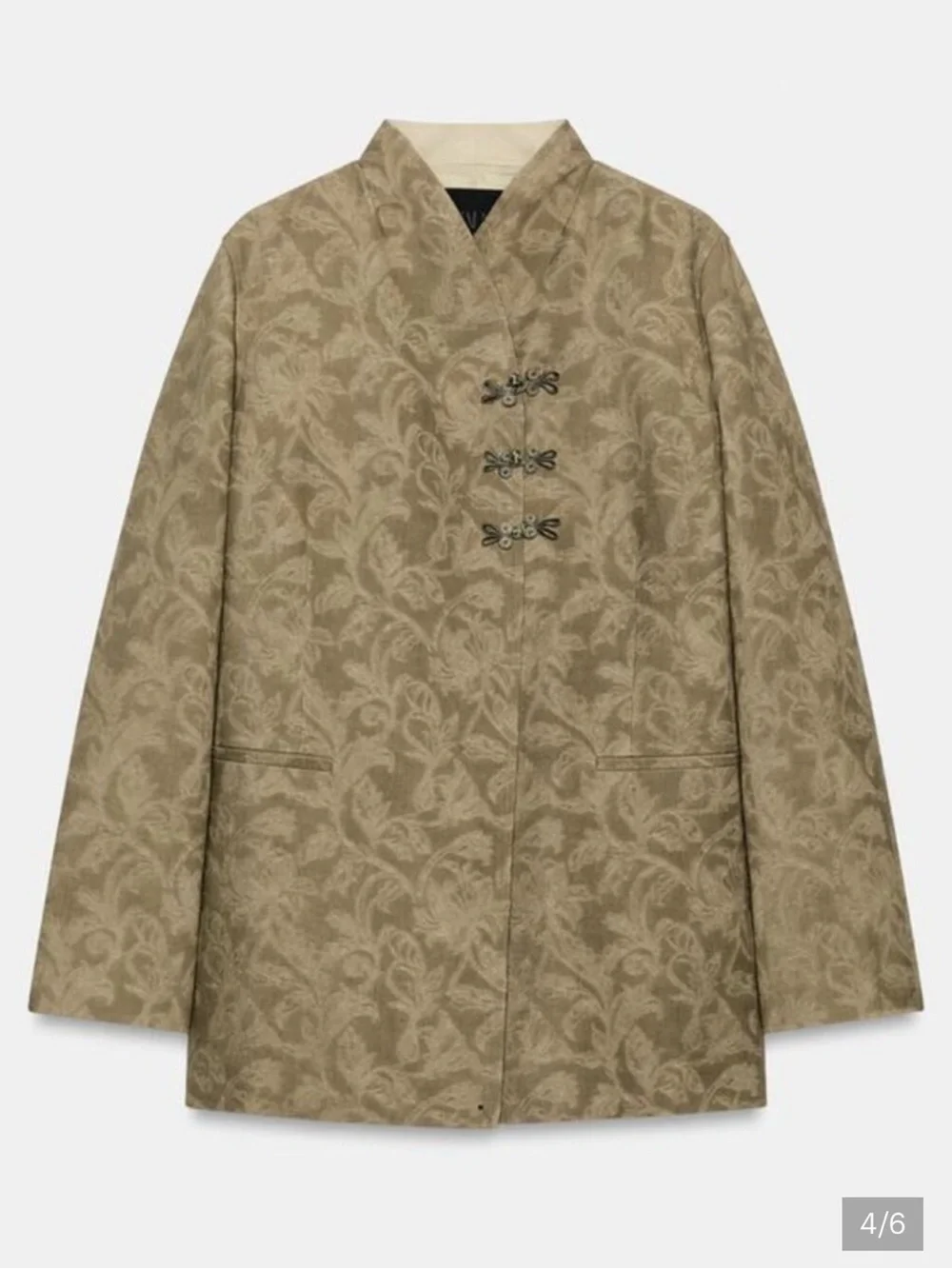 Zara | Jackets & Coats | Zara Jacquard Blazer With Frog Closure Sold ...